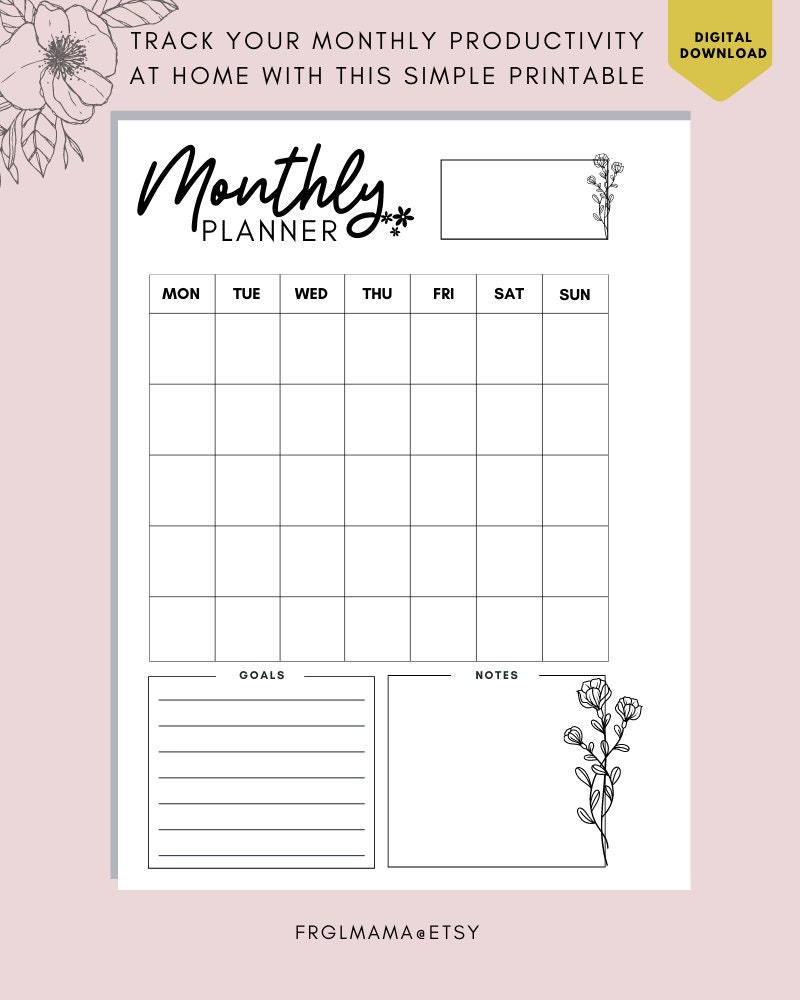 Daily Planner Tracker Weekly Planner Monthly Planner - Etsy