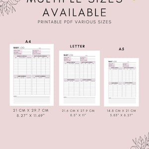 Baby Tracker, One Page Printable Baby Log, Newborn Tracker, Nursing Log ...