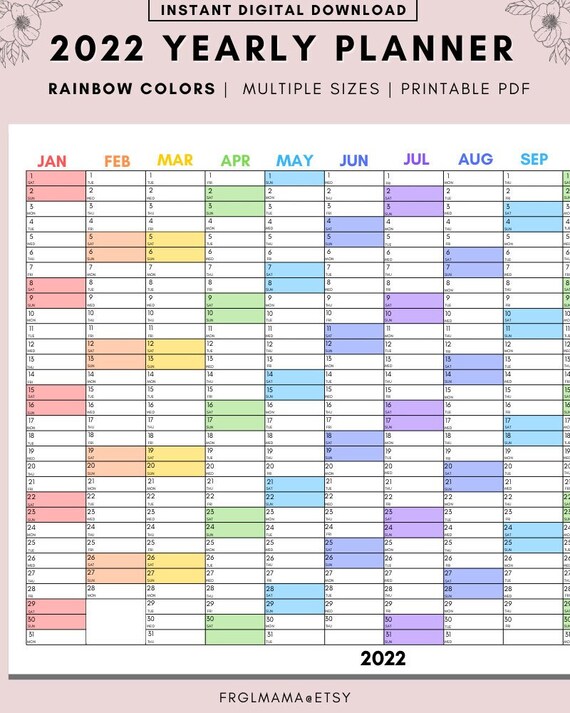 Year Calendar 2022 Planner