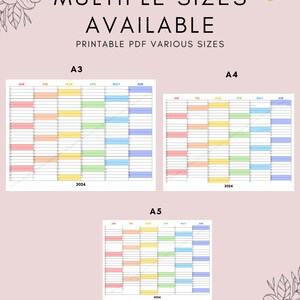 2024 Year Planner - Yearly Planner on 2 Pages Landscape, Vertical ...