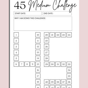 BLANK 45 MEDIUM Challenge Tracker Bundle, Modified Challenge Tracker ...