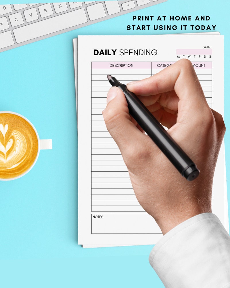 Daily Spending Tracker Spending Tracker Expense Tracker | Etsy