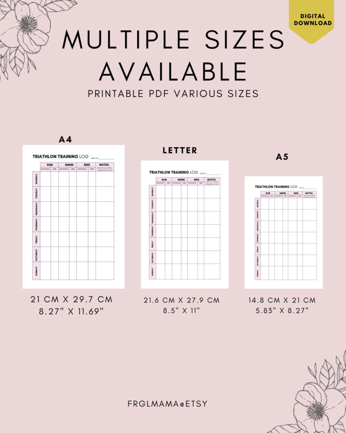 Triathlon Tracker Triathlon Log Printable Workout Planner - Etsy UK