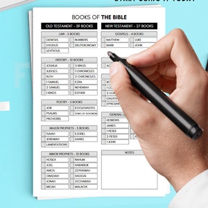 Books of the Bible Checklist: Reading Tracker, Printable (PDF) - Etsy