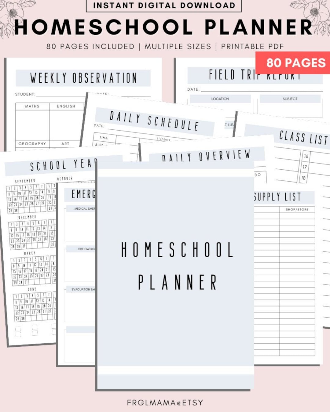 Ultimate Homeschool Planner, 80+ Pages, Homeschool Planner, Simple ...