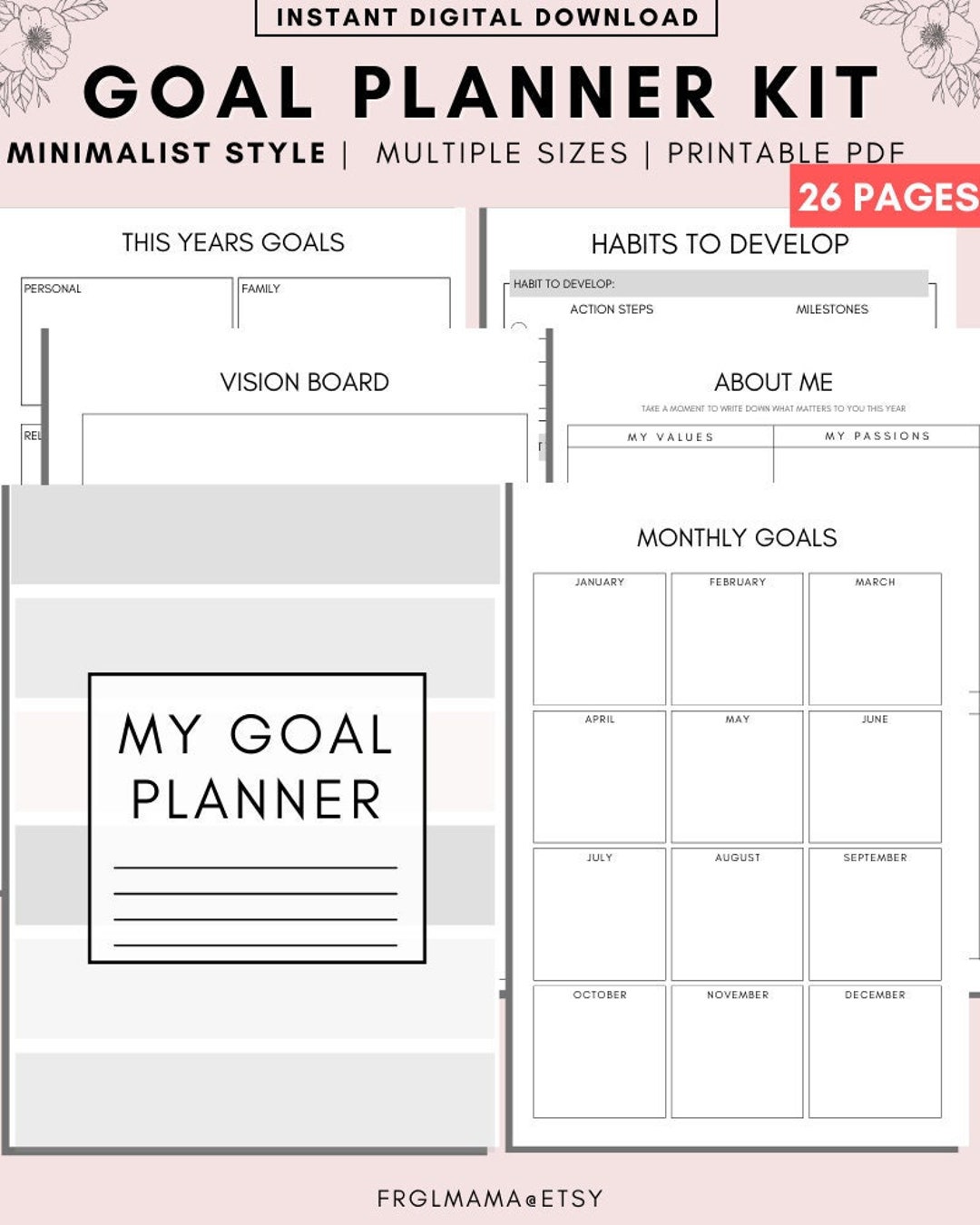 Goal Planner 2022 2022 Goal Tracker 2022 New Year Goal Planning Goal ...