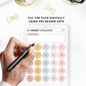 30 Day Challenge, 30 Day Tracker, Goal Setting, Progress Tracker, Habit ...