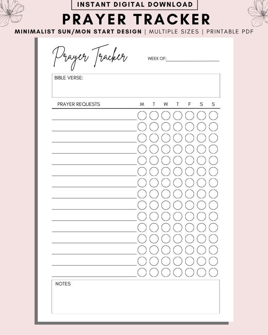 Prayer Request List & Tracker Printable, Prayer Journal, Prayer ...