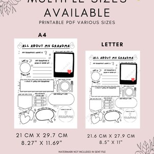 All About My Grandma Printable, Mother's Day Fill in the Blank ...