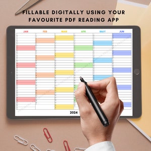 2024 Year Planner - Yearly Planner on 2 Pages Landscape, Vertical ...