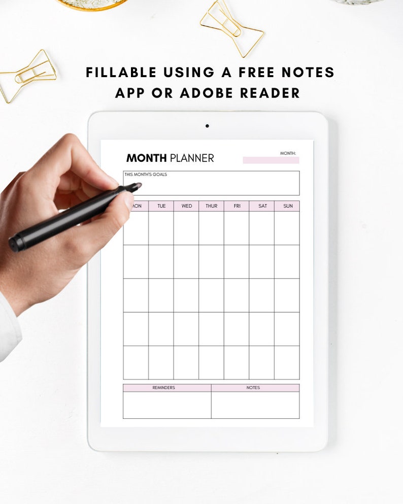 Month Planner, Goal Planning, A4, A5, Letter PDF - Etsy