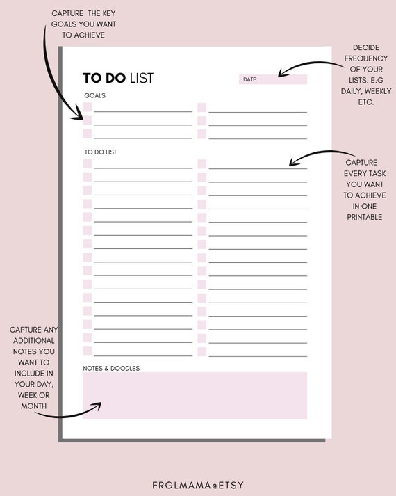 Lista De Tareas Diarias Imprimible To Do LIST Para Imprimir