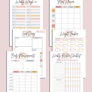 PRINTABLE Rainbow Weight Loss Journal Planner, Digital Weight Loss ...