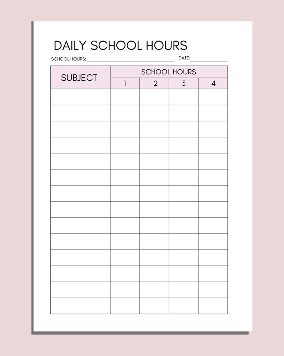 Homeschool Hours Tracker Printable: Academic Report (A4/A5/US Letter ...