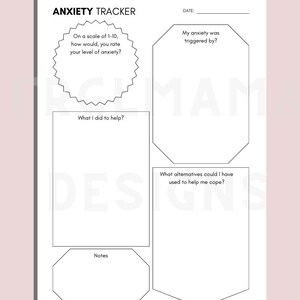 Anxiety Tracker Sheet, Anxiety Triggers Printable, Anxiety Worksheets ...