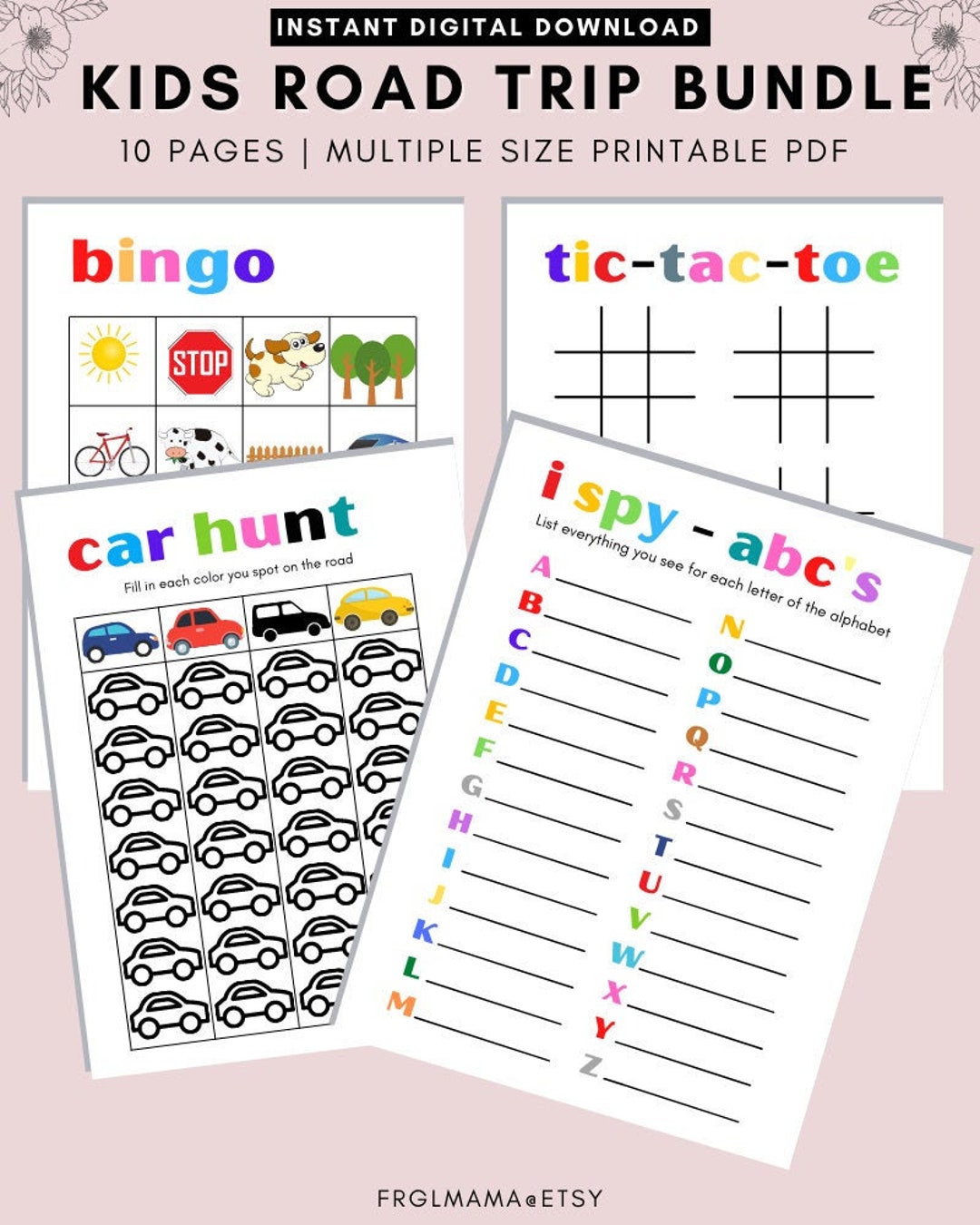 Road Trip Games Bundle, Kids Travel Activities (PDF) - Etsy