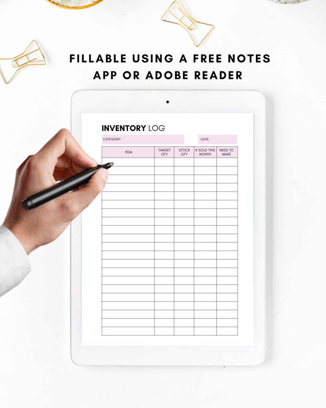 Printable Inventory Management Form: Small Business Organizer (A4 A5 ...