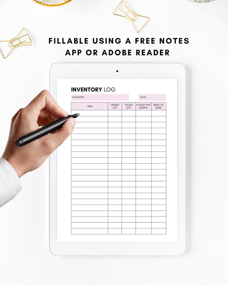 Printable Inventory Management Form: Small Business Organizer (A4 A5 ...