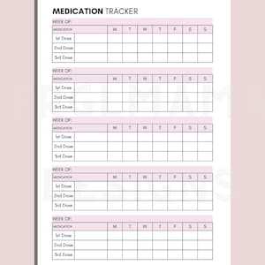 Printable Medication Tracker: Weekly & Monthly Pill Log (PDF) - Etsy