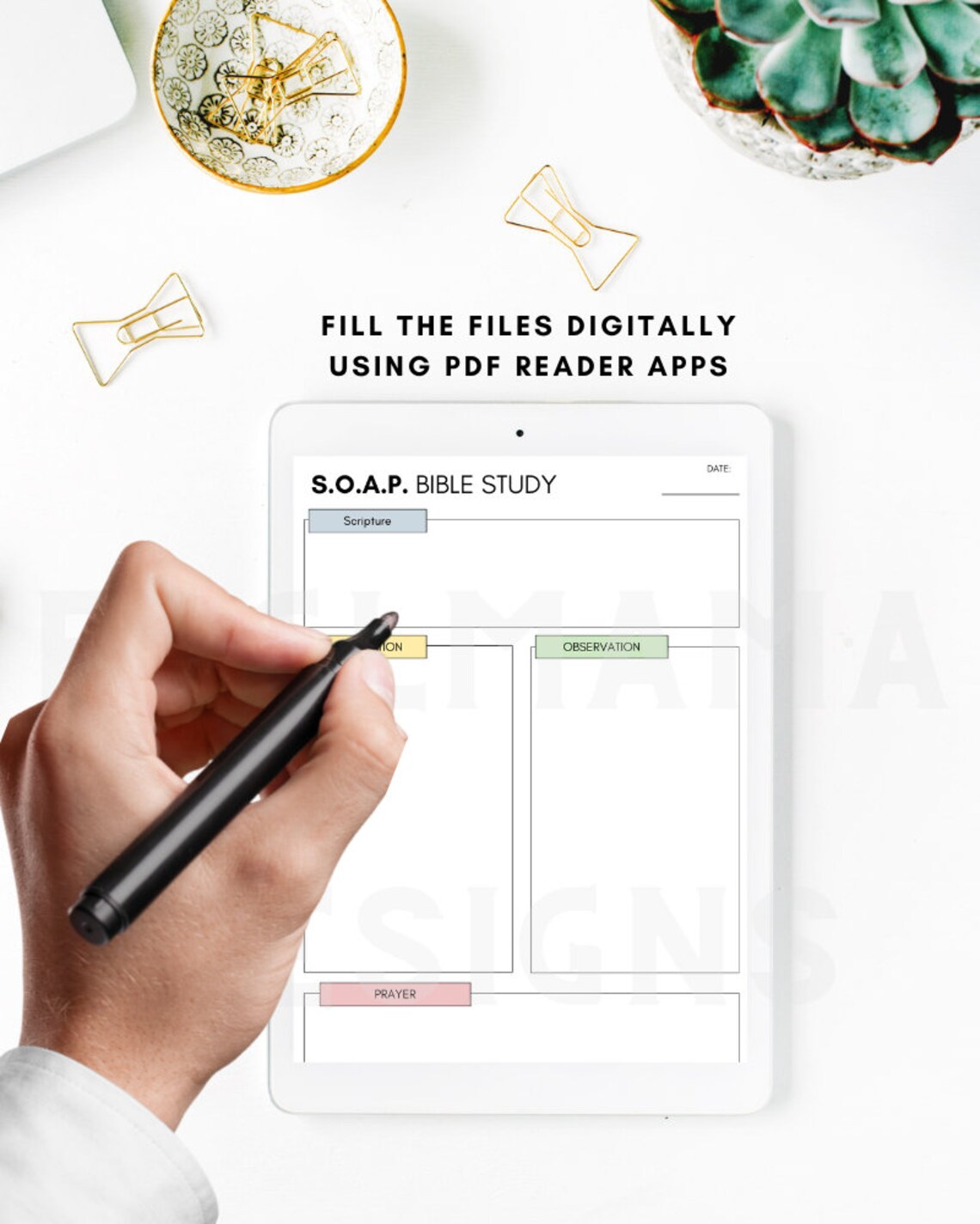 SOAP Bible Study Printable Template: Scripture, Observation ...