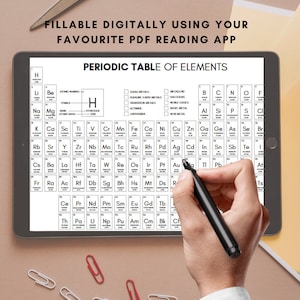 Periodic Table Printable, Color Your Own Periodic Table of Elements for ...