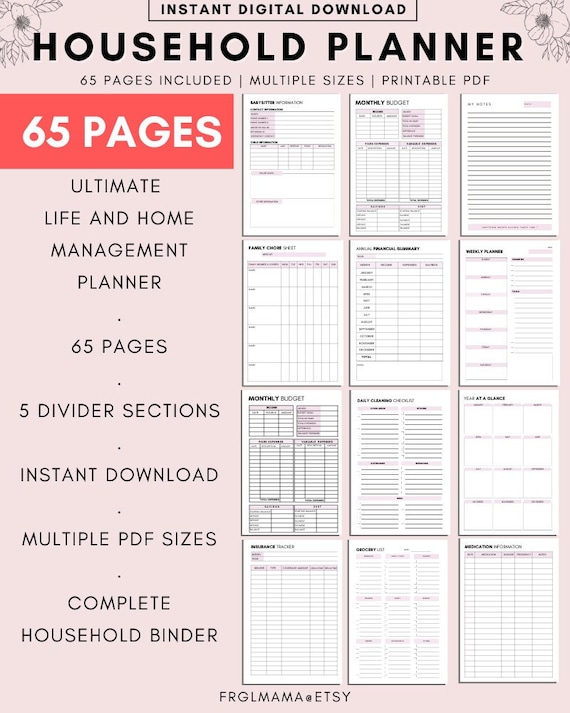 Printable Household Planner