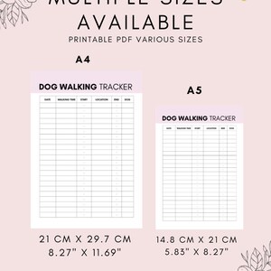 Dog Walking Tracker Printable, Dog Walking Log, Printable Dog Walking ...
