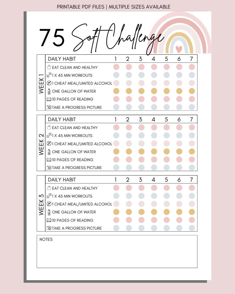 75 Soft Challenge Tracker 75 Soft Challenge 75 Day Challenge Etsy 75 Soft Challenge Tracker 75 Soft Challenge 75 Day Challenge Etsy