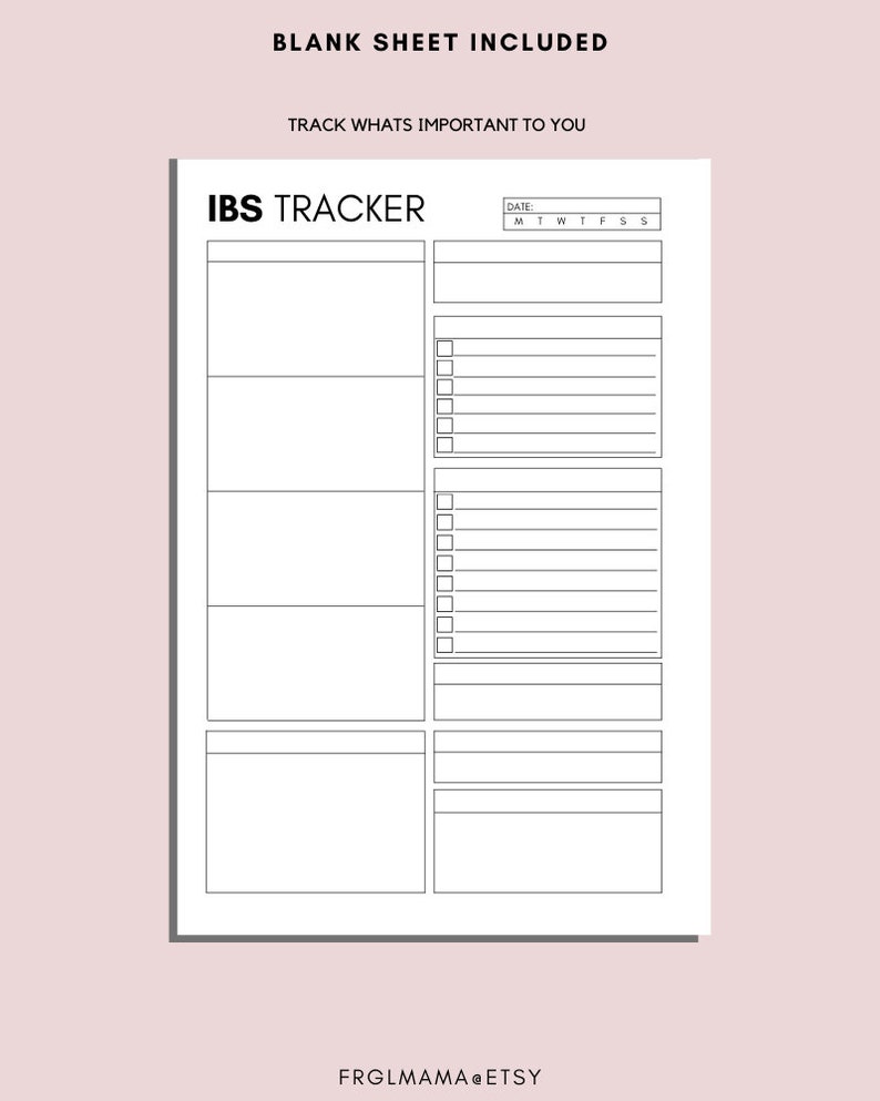 IBS Tracker Printable: Food Diary, Symptom & Medication Log (A4/A5/US ...