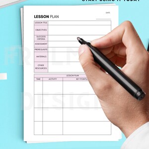 Lesson Plan Template One Page Lesson Planner Daily Lesson Plan Lesson ...