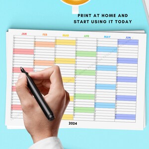 2024 Year Planner - Yearly Planner on 2 Pages Landscape, Vertical ...