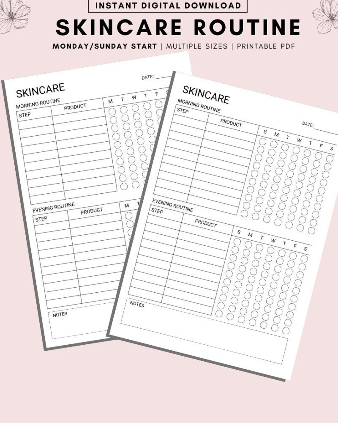 Skincare Routine Planner Printable, Beauty Planner, Beauty Journal ...