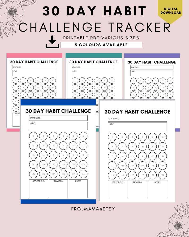 30 Day Challenge 30 Day Challenge Tracker 30 Day Challenge - Etsy