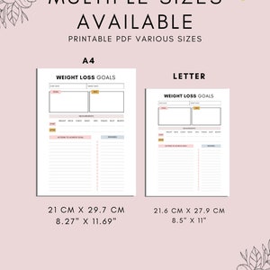 Weight Loss Journal, Weightloss Tracker, Fitness Planner Printable ...