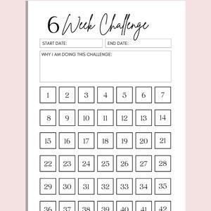 6 Week Challenge Tracker, Challenge Tracker, Modified 75 Medium ...