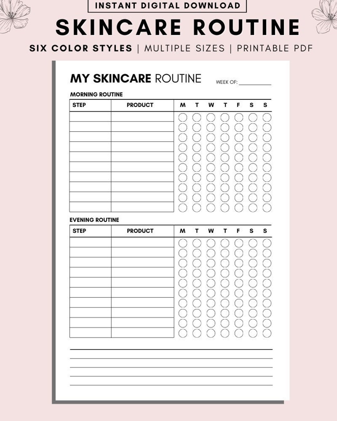 Skincare Routine Planner Printable, Beauty Planner, Beauty Journal ...