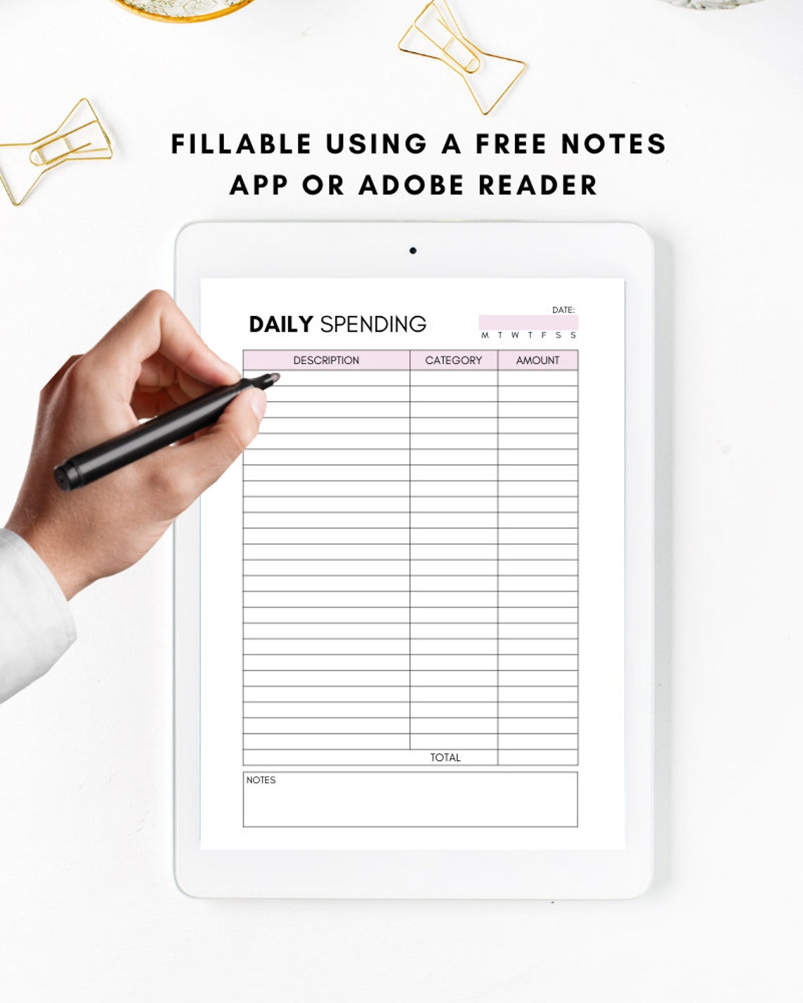 Daily Spending Tracker Spending Tracker Expense Tracker | Etsy