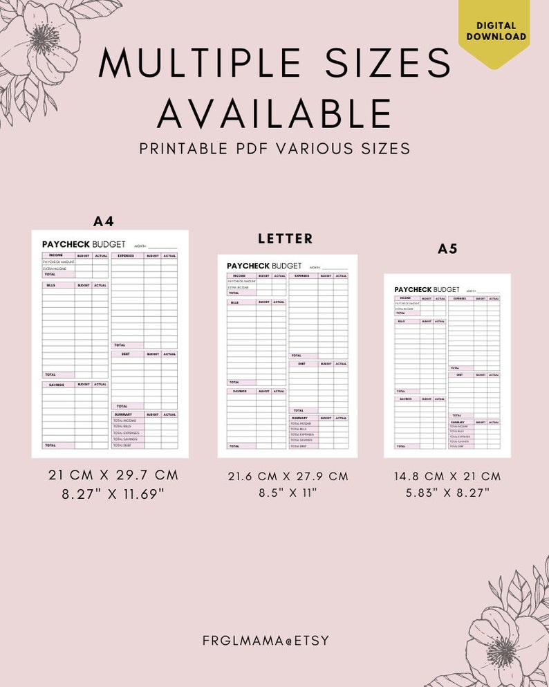MONTHLY Budget Overview Template Printable Budget Binder Etsy Australia MONTHLY Budget Overview Template Printable Budget Binder Etsy Australia