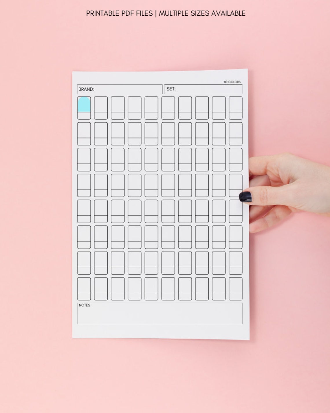 Printable Color Swatch Chart: DIY Marker & Paint Swatches (PDF) - Etsy