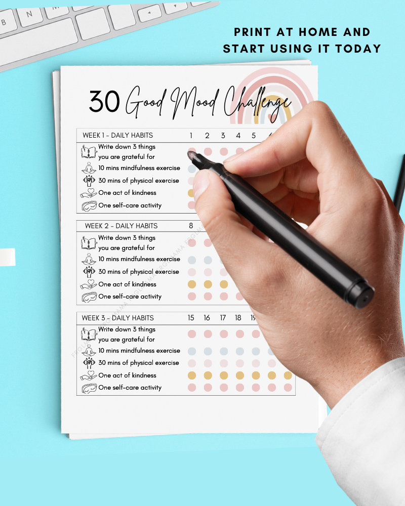 30 Day Good Mood Challenge Printable: Self-love Activities (PDF) - Etsy