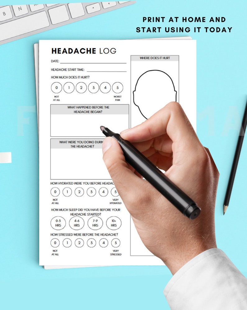 Printable Headache & Migraine Tracker: Pain Symptom Log (PDF) - Etsy