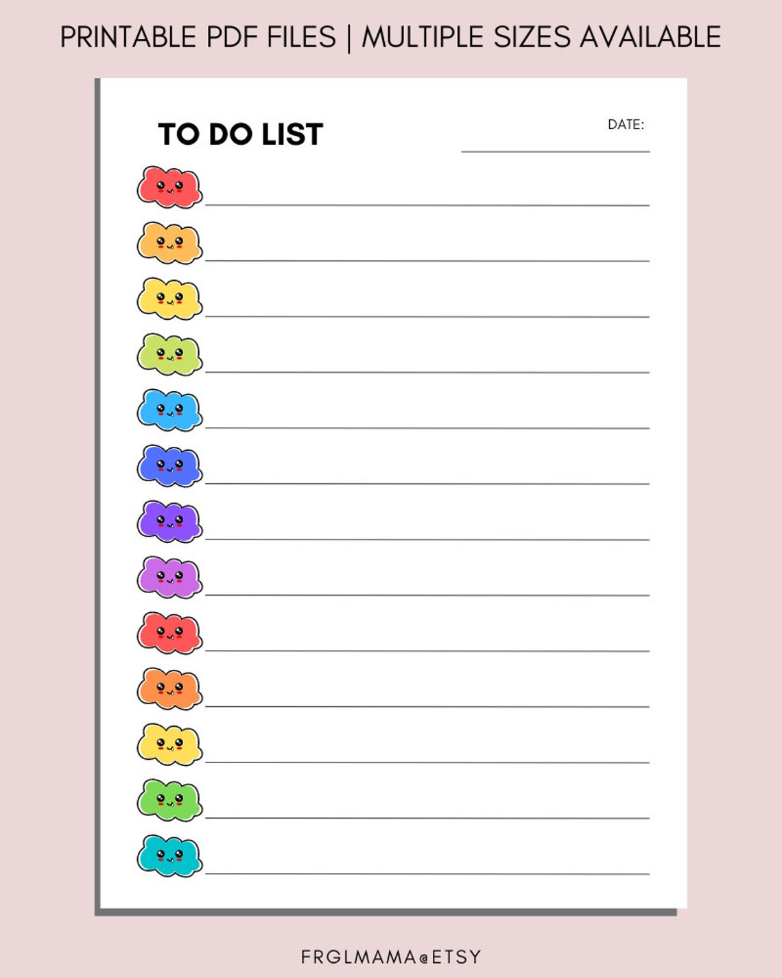 Cute to Do List Printable Daily to Do List Task Checklist | Etsy