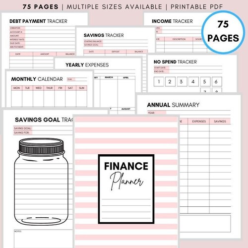 Budget Planner Printable Finance Tracker Finance Planner - Etsy