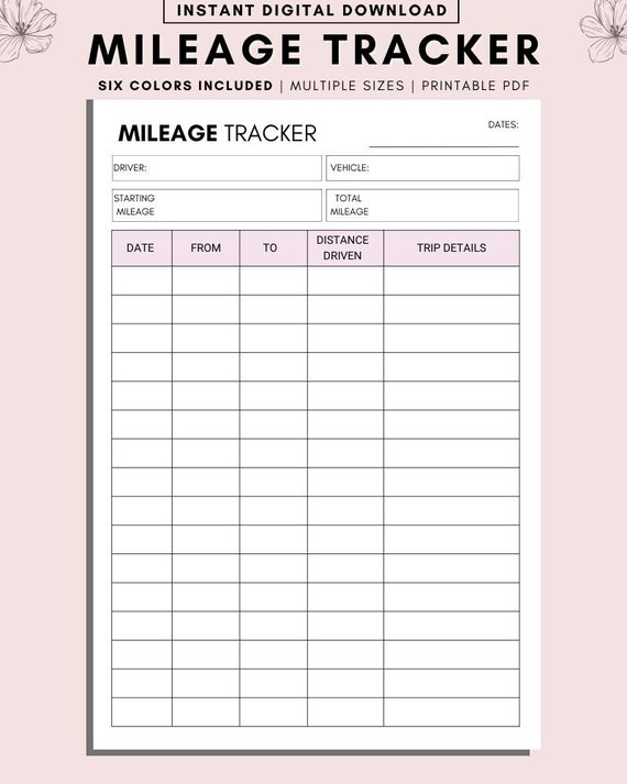 Basic Mileage Sheet