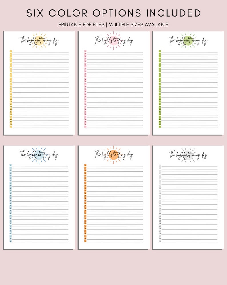 Daily Check in Journal Daily Gratitude Journal Printable | Etsy