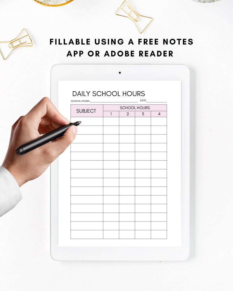 Homeschool Hours Tracker Printable: Academic Report (A4/A5/US Letter ...