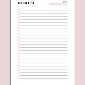 Minimalist to Do List Printable, Daily to Do List Task Checklist ...