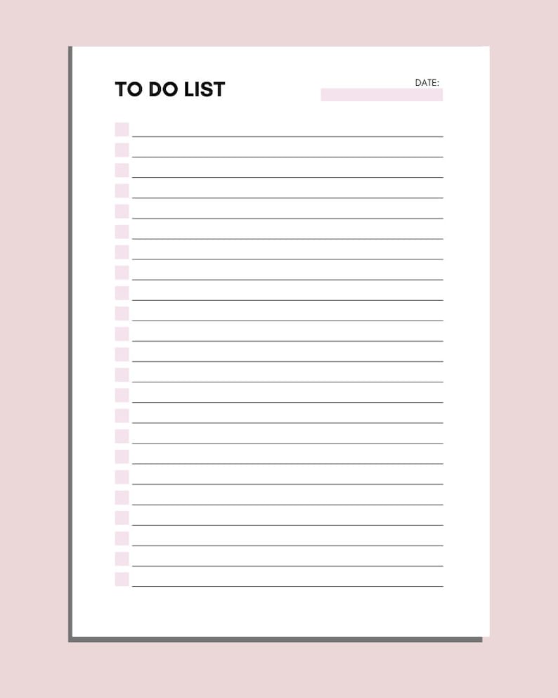 Minimalist to Do List Printable Daily to Do List Task - Etsy