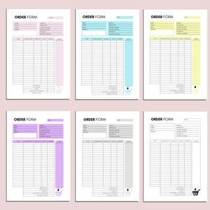 Order Form, Order Tracker Printable, Small Business Planner Template ...