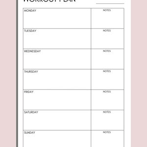 Weekly Workout Planner Printable, 7 Days Fitness Planner, Fitness ...